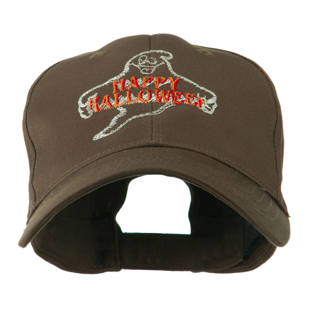 Goofy Ghost Happy Halloween Embroidered Cap - Brown OSFM - Walmart.com