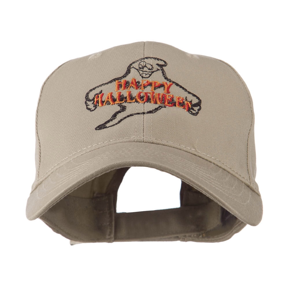 Goofy Ghost Happy Halloween Embroidered Cap - Khaki OSFM - Walmart.com