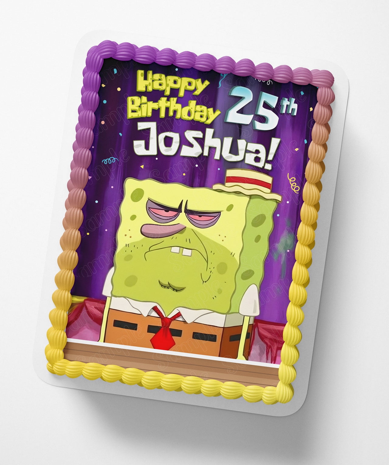 Goofy Goober Drunk Spongebob Meme Portrait Edible Icing Cake Wrap Cake ...