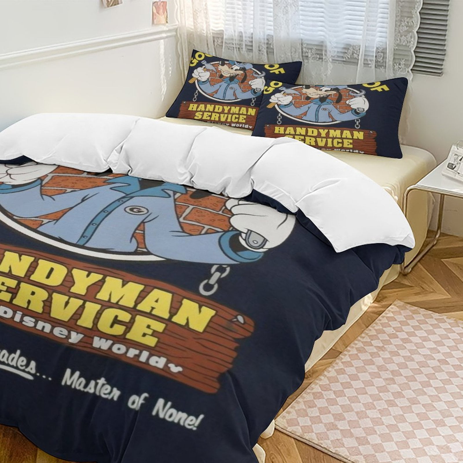 Goofy Goof Cartoon Home Bed 3-piece Set, Polyester Wash Student ...