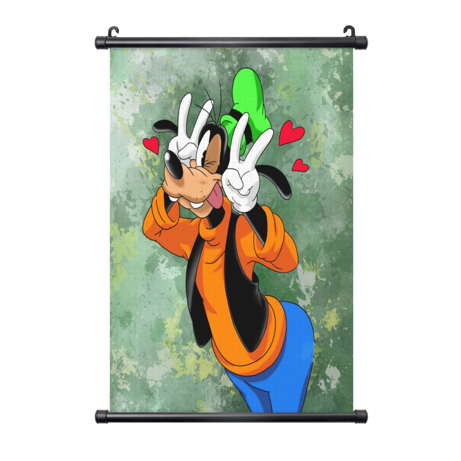 Goofy Hanging Poster, Black Plastic Shaft Wall Hanging Posters Scroll ...