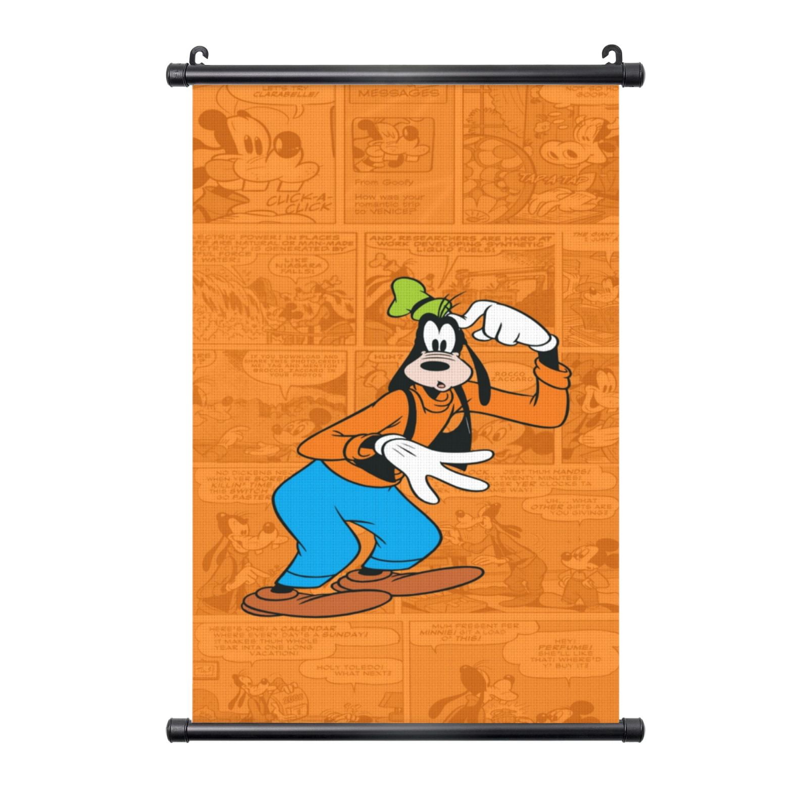 Goofy Hanging Poster, Black Plastic Shaft Wall Hanging Posters Scroll ...
