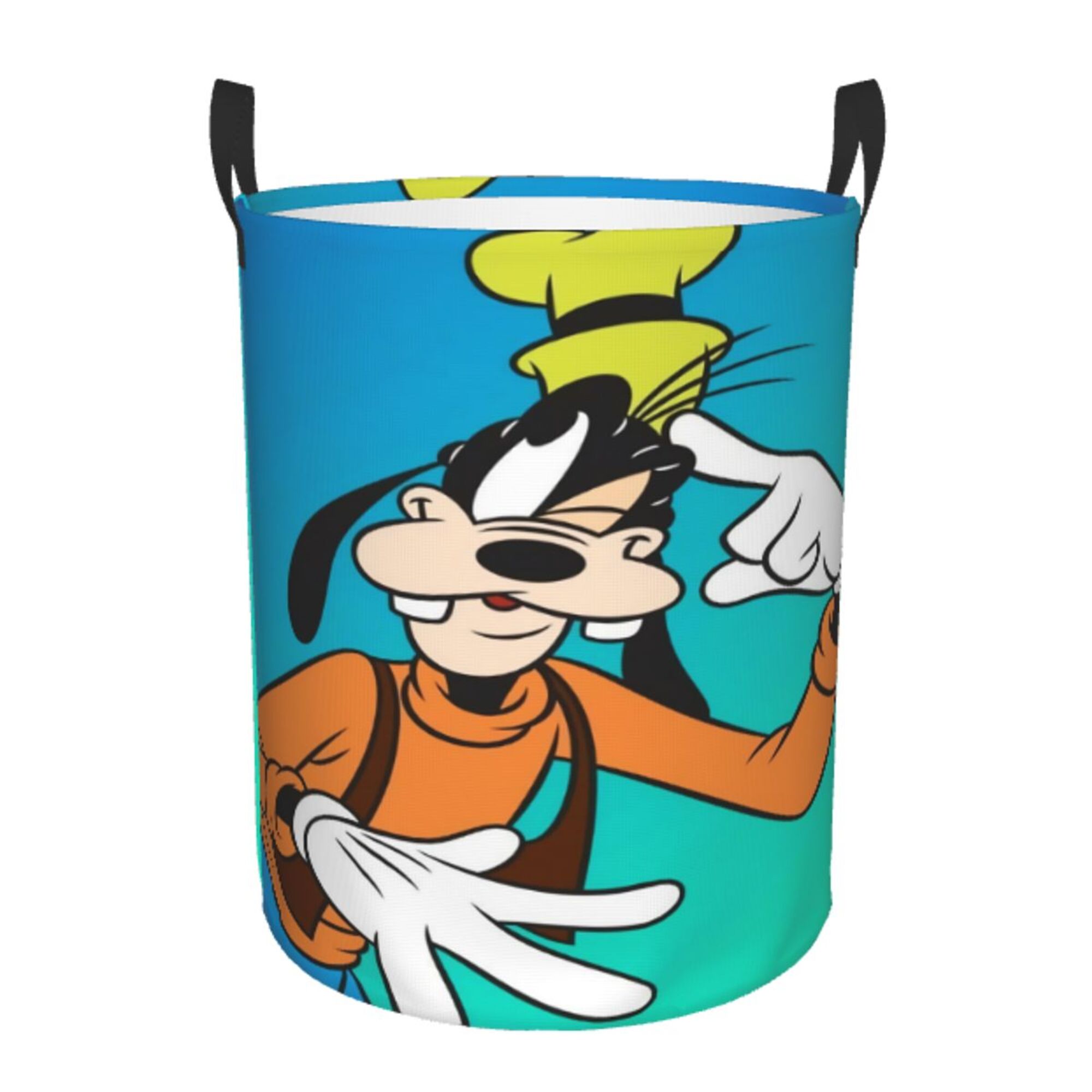 Goofy Laundry Hamper With Handle Funny Waterproof Foldable Circular ...