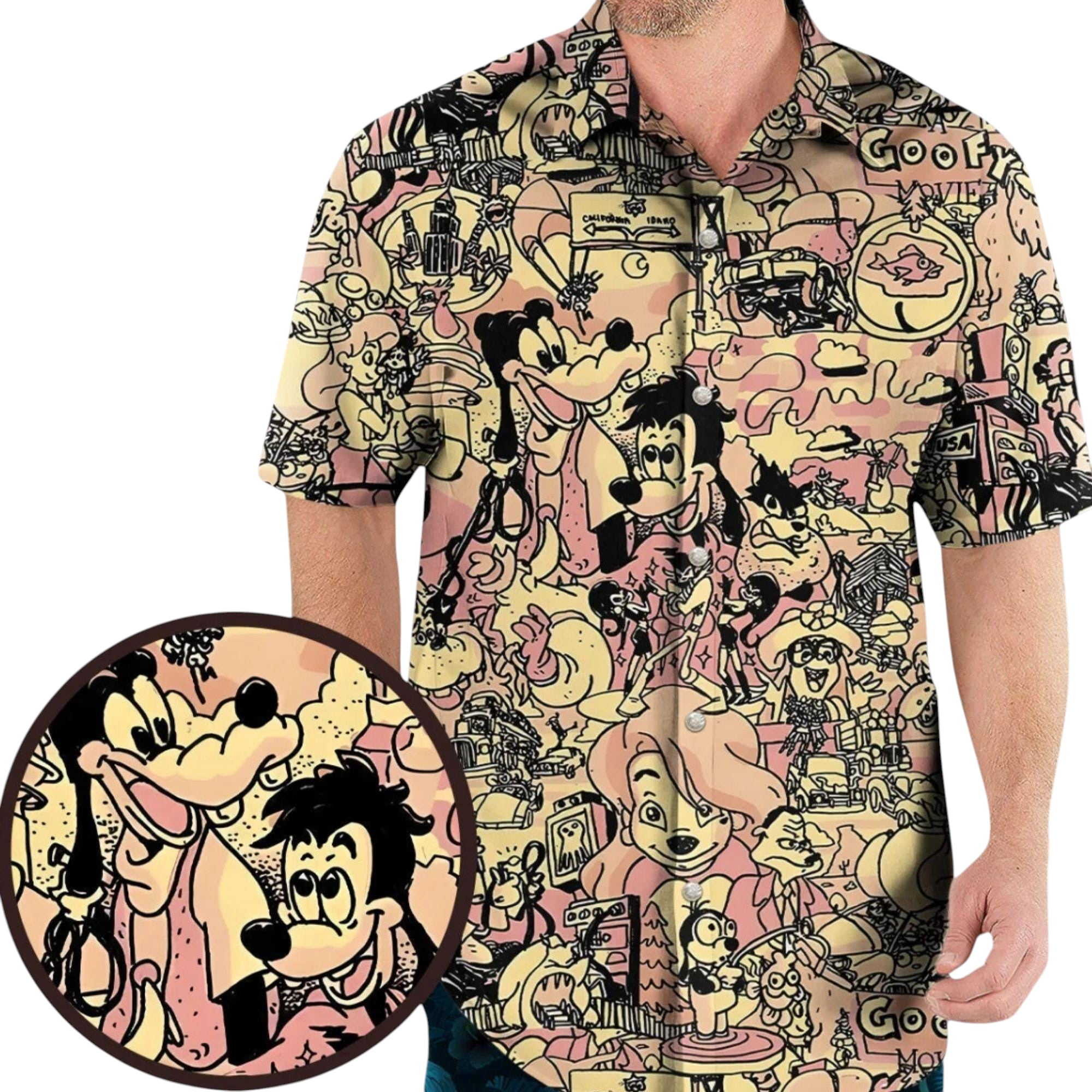 Goofy Movie Hawaiian Shirt, Disney Retro Aloha Shirt, Max and Goofy ...
