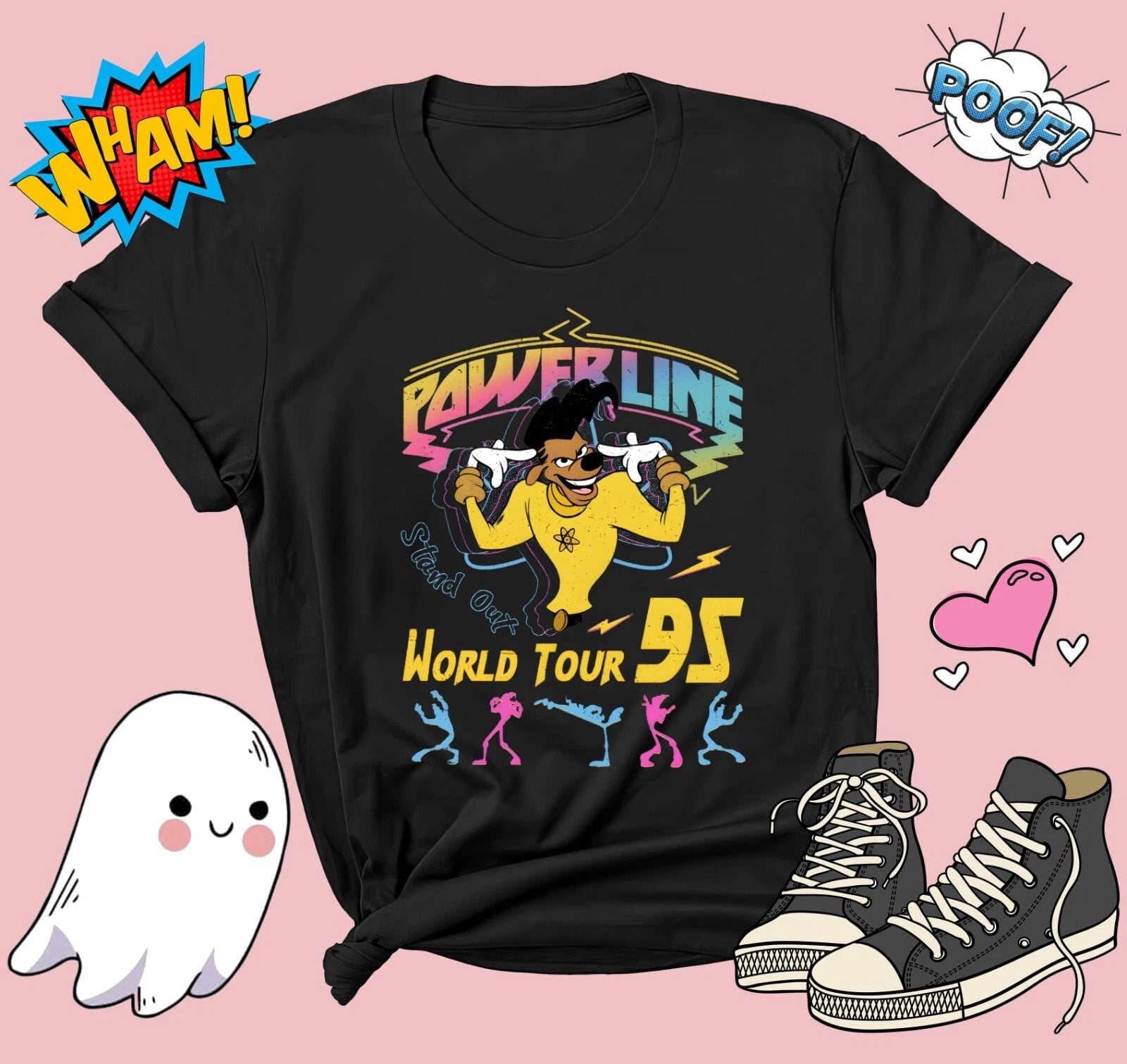 Goofy Movie Powerline Stand Out Concert Tour 90s Pop Star T-Shirt ...