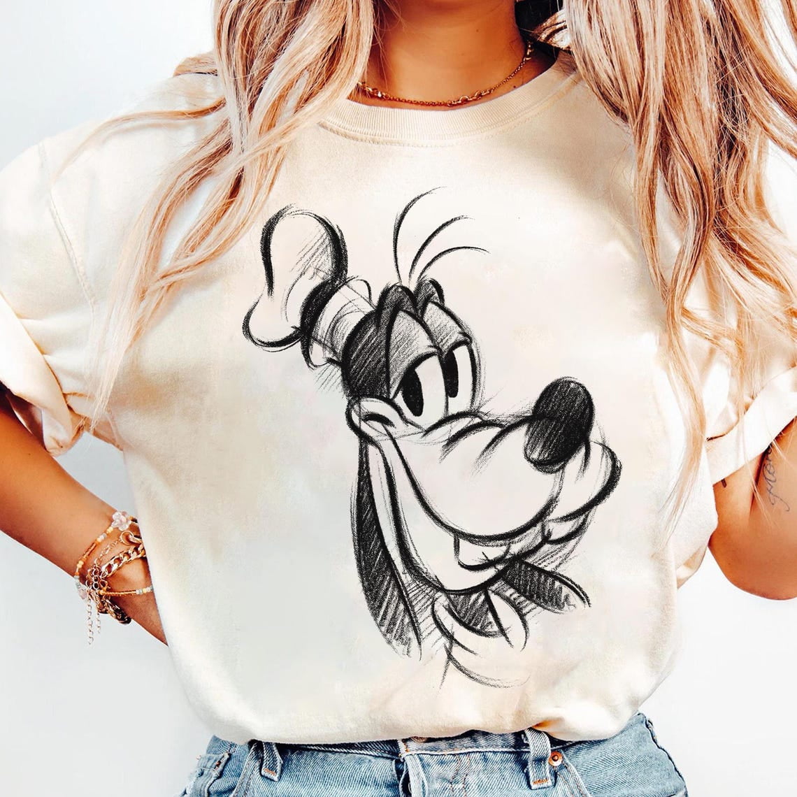 Goofy Movie Sketch Portrait Tee, Disney Goofy Shirt, Disneyland Family ...