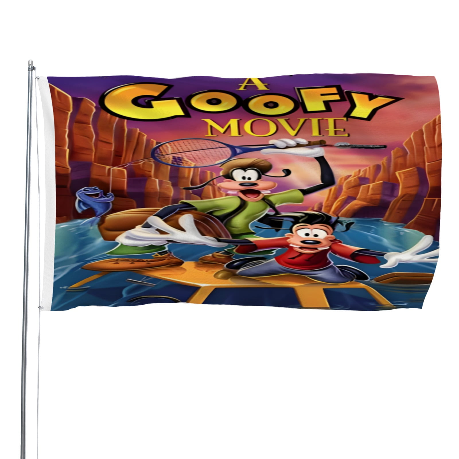 A Goofy Movie flag perfect for outdoor decoration, can be hung indoors ...