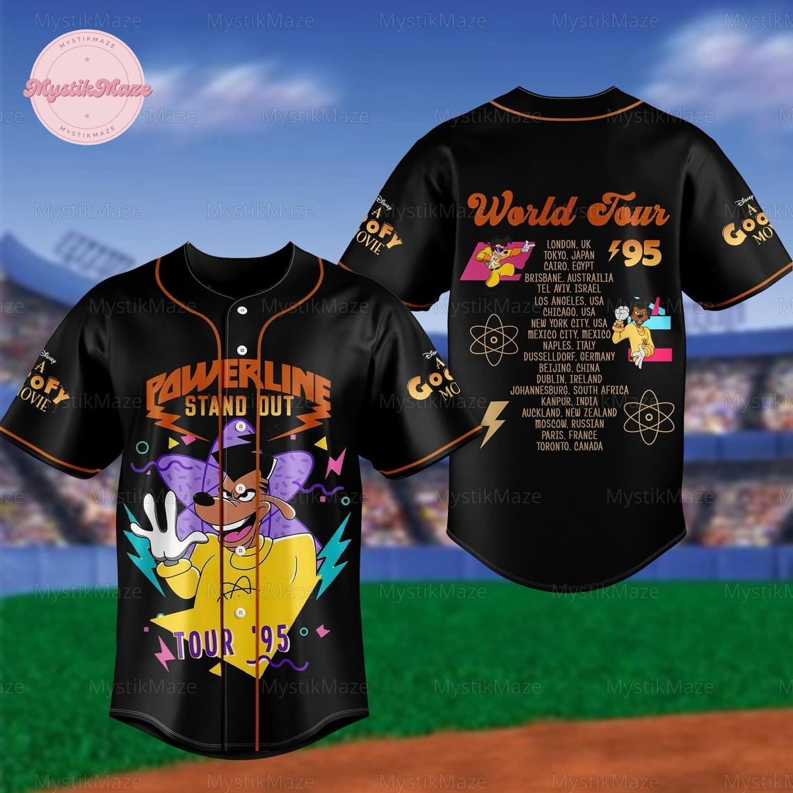 Goofy Powerline Jersey, Powerline Baseball Jersey, Goofy Baseball Shirt ...