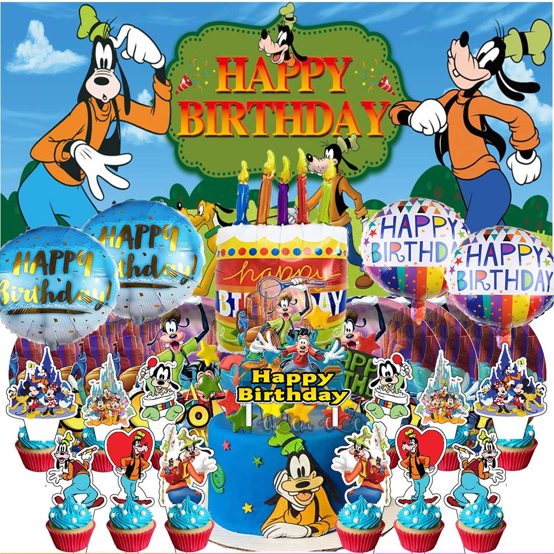 Goofy Supplies Plates Decoration Backdrop Banner Birthday Decor ...
