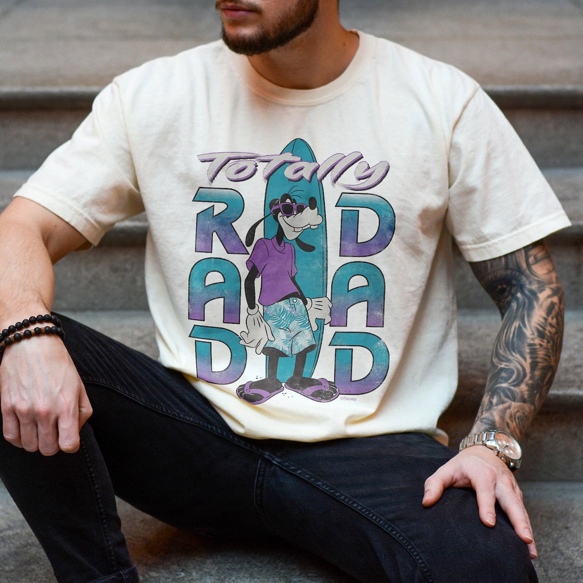 Goofy Totally Rad Dad Surfing Shirt, Goofy Dad, Disney Dad Squad, World ...