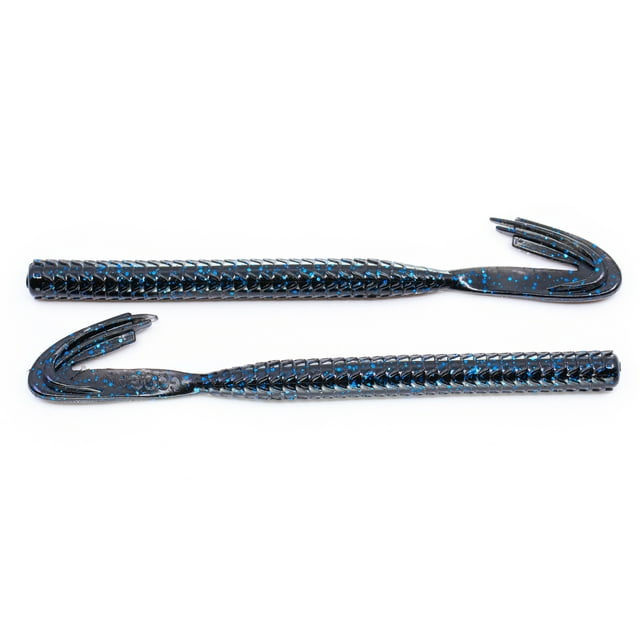 Googan 6" Blazin Worm, Black Blue, 8pc Freshwater Fishing Soft Baits ...