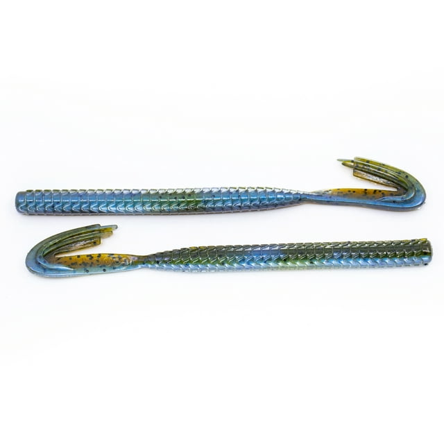 Googan 6" Blazin Worm, Blue Baby, 8pc Freshwater Fishing Soft Baits ...