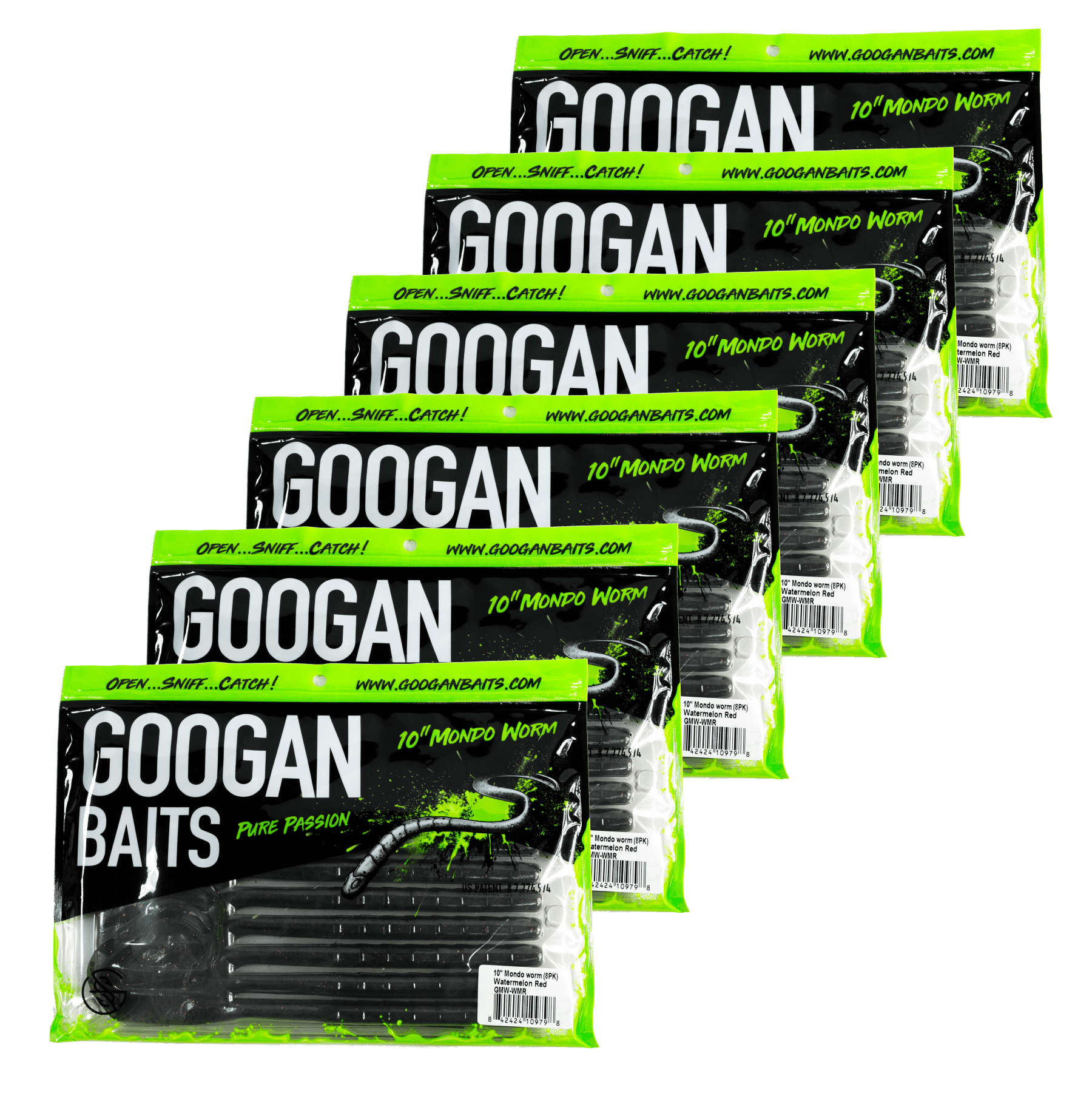 Googan Baits 10" Mondo worm, Junebug - 6 pack - Walmart.com