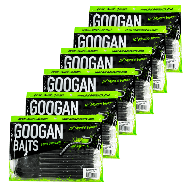 Googan Baits 10" Mondo worm, Junebug - 6 pack - Walmart.com