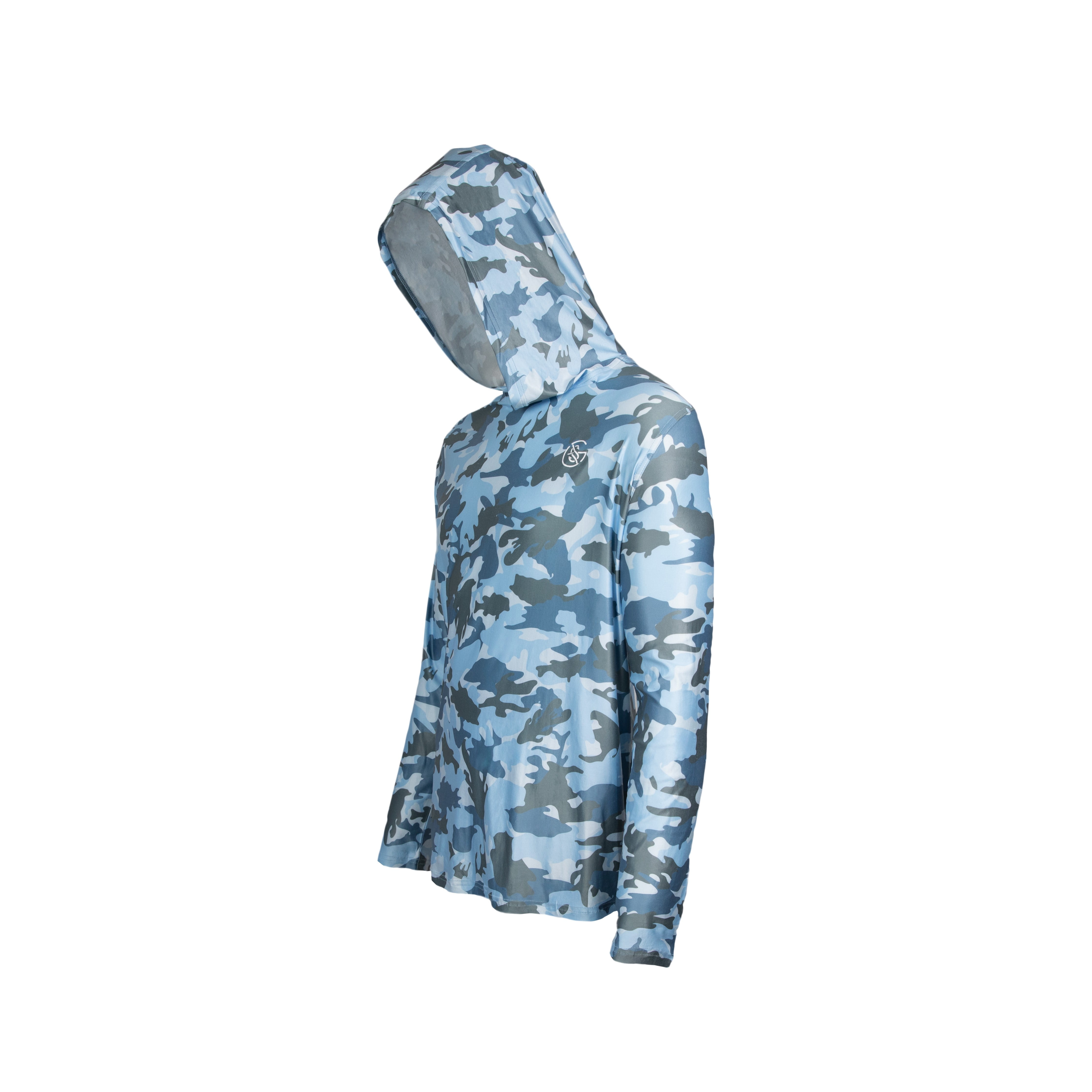 Googan Baits Men's Performance Fishing Hoodie Blue Camo M UPF 50 ...