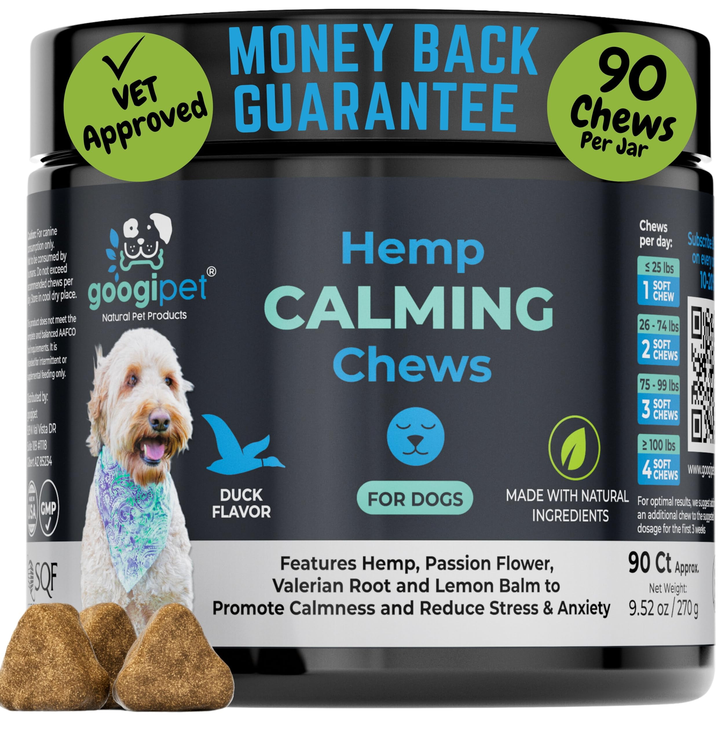 Googipet Hemp Calming Chews for Dogs - Separation Anxiety Relief for ...