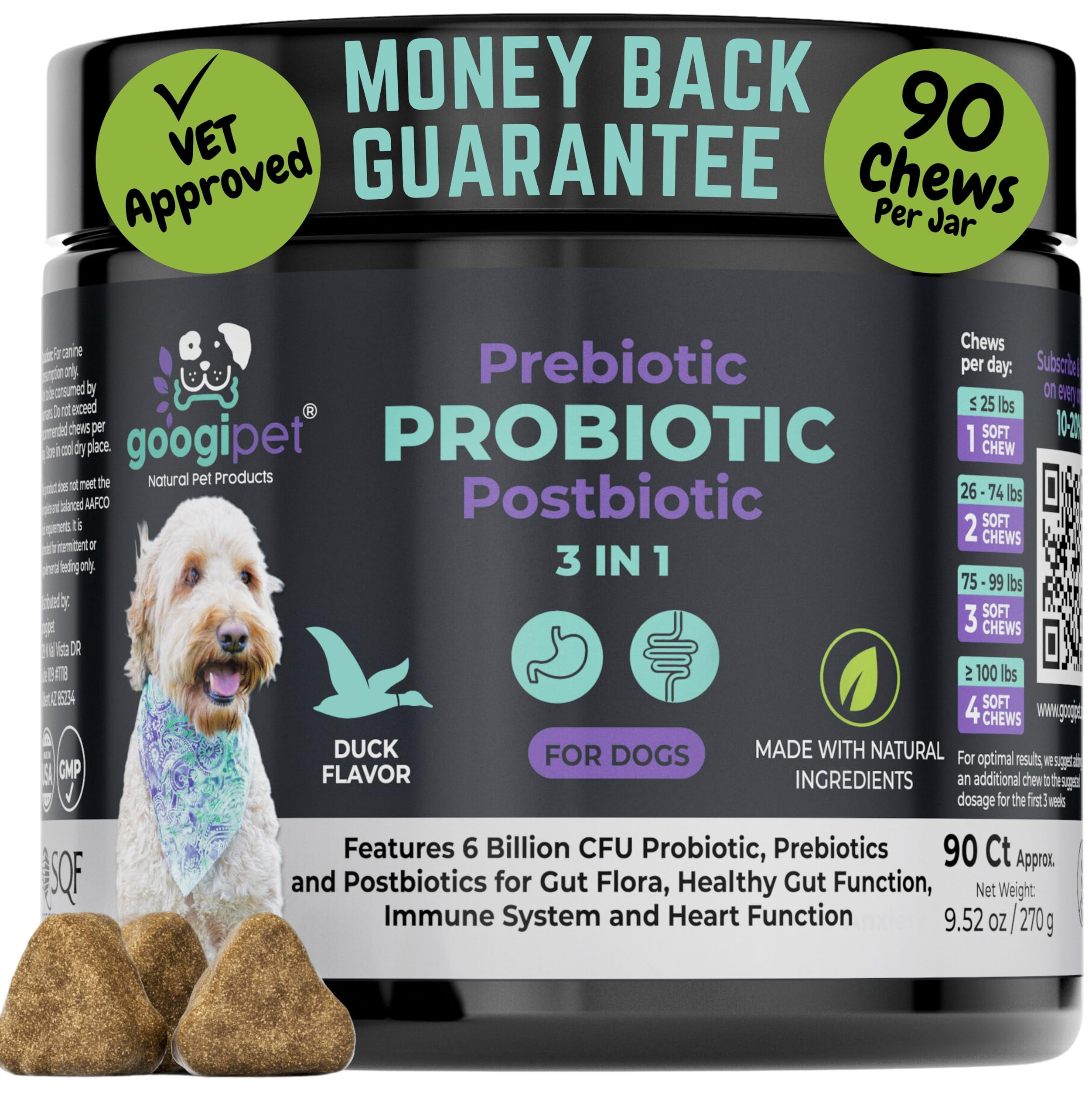 Googipet Probiotics for Dogs Digestive Health - Prebiotics and ...