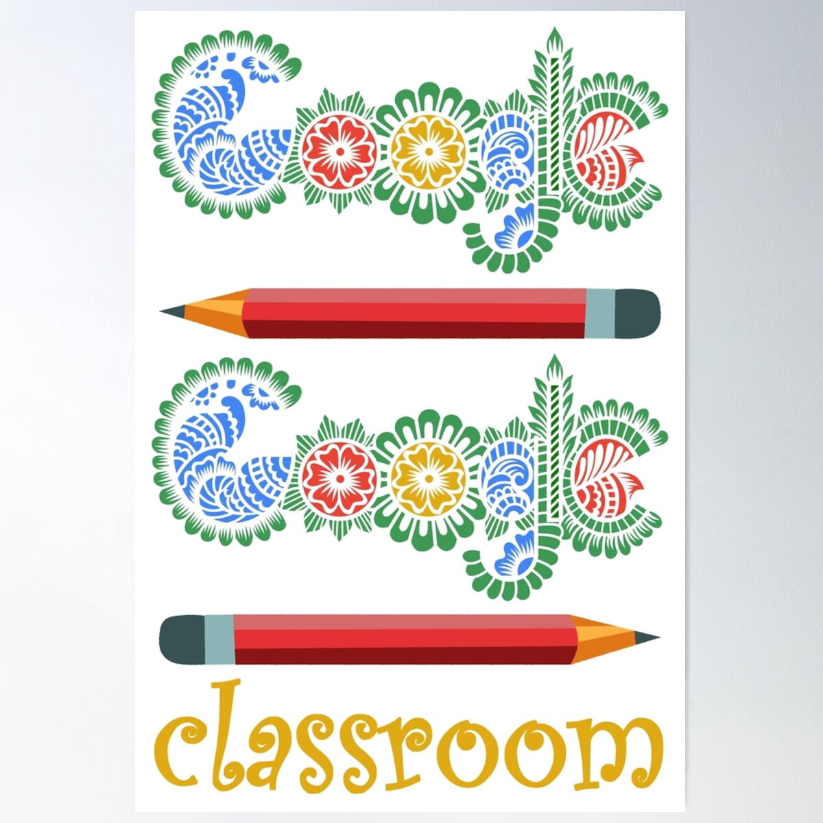 Google Classroom Poster Wall Art, Modern Wall Decor For Living Room ...