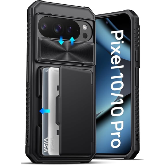 for Google Pixel 10/Pixel 10 Pro Case Wallet, Built-in Card Holder ...