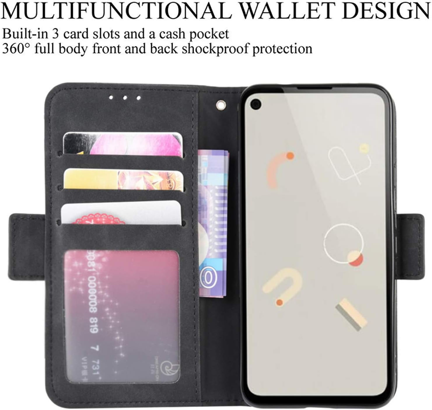 Google Pixel 4a 4G Case, Magnetic Full Body Protection Shockproof Flip ...