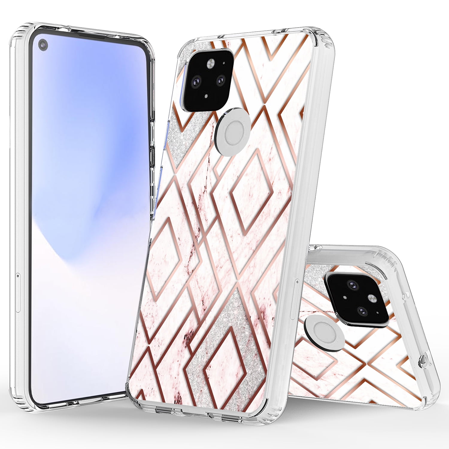 Google Pixel 5 Case, Rosebono Bling Glitter Sparkle Diamond Rhombus ...