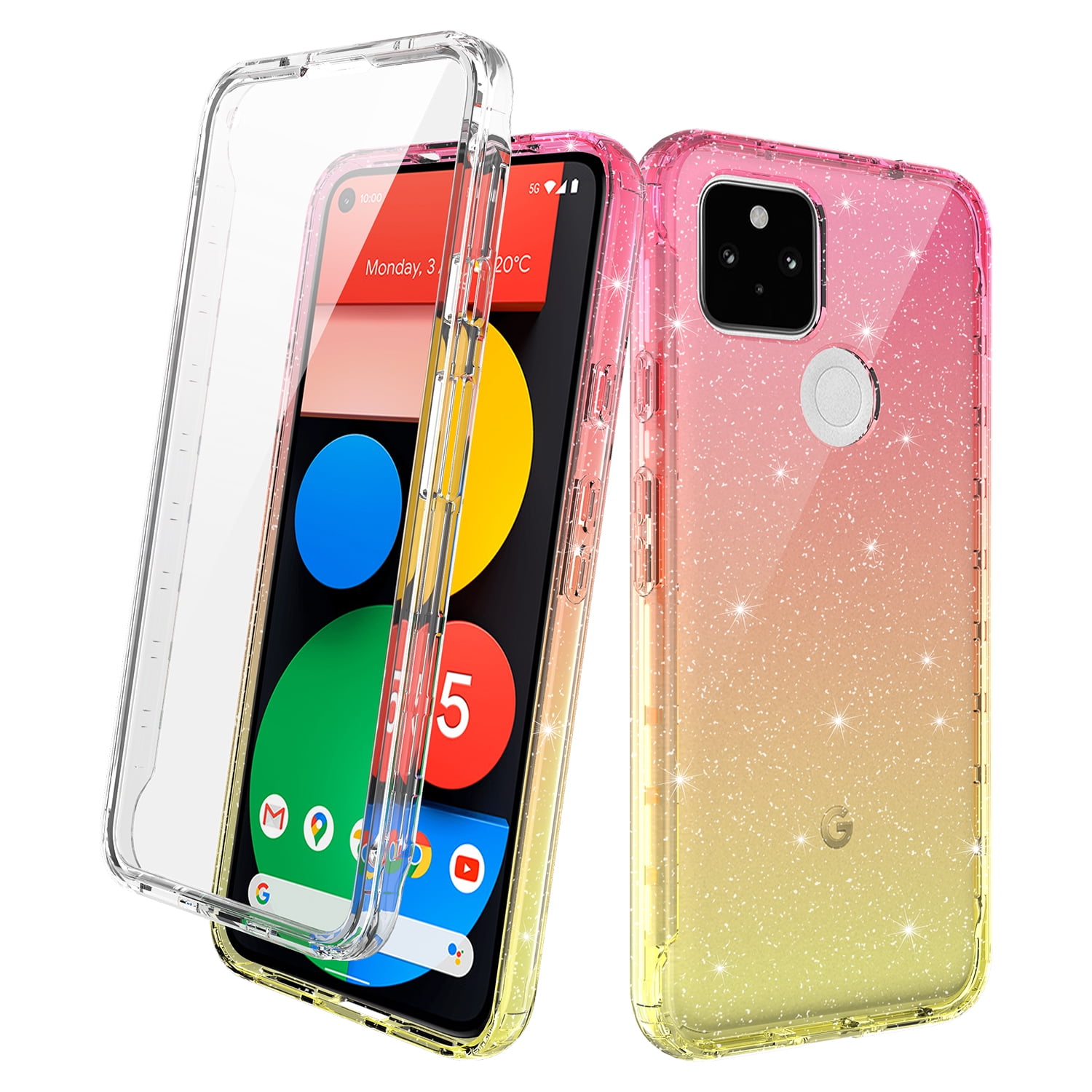 Google Pixel 5a Case With Built-in Screen Protector, Rosebono Hybrid ...