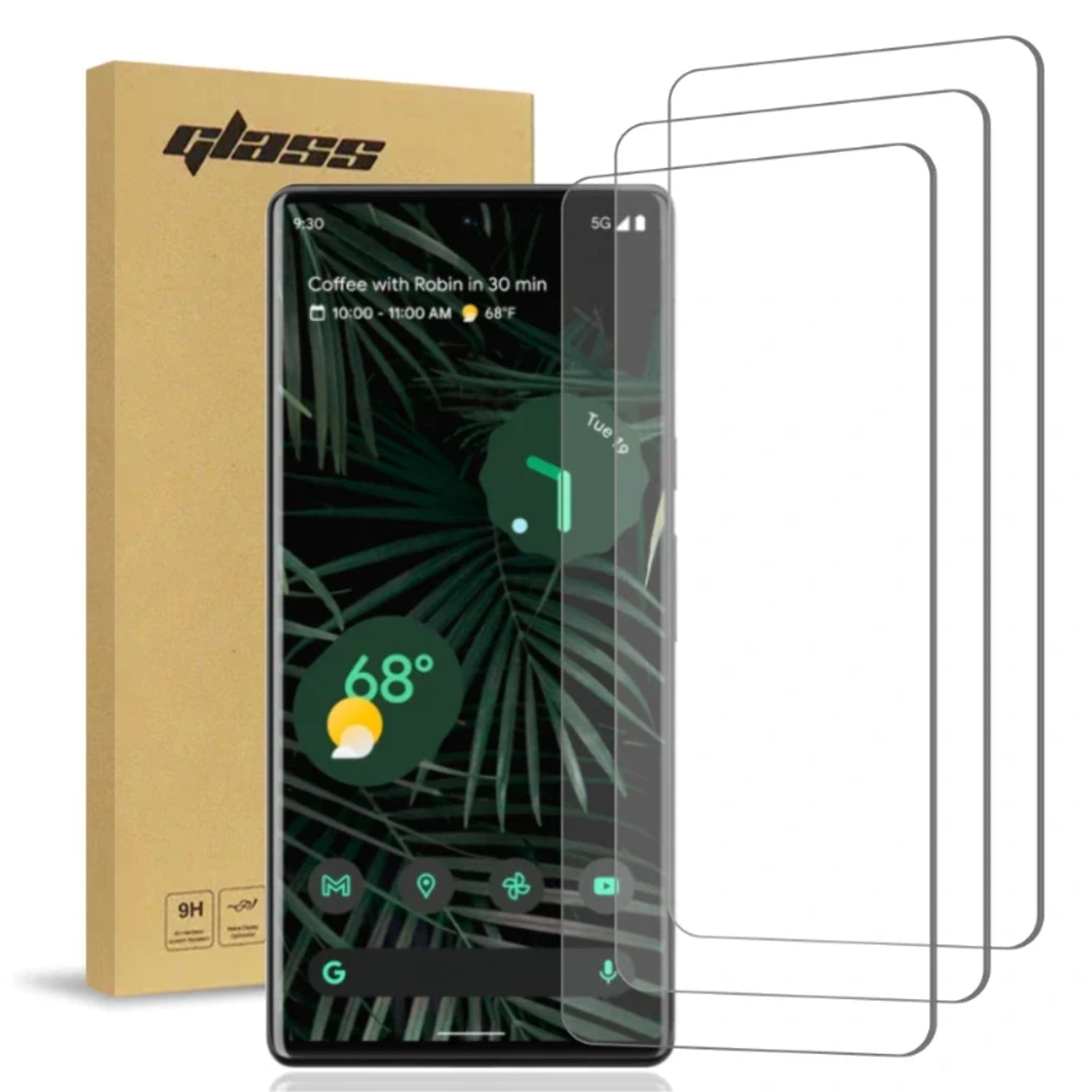 Rome Tech Google Pixel 6 Screen Protector, 3 Pack, 2.5D Tempered Glass ...