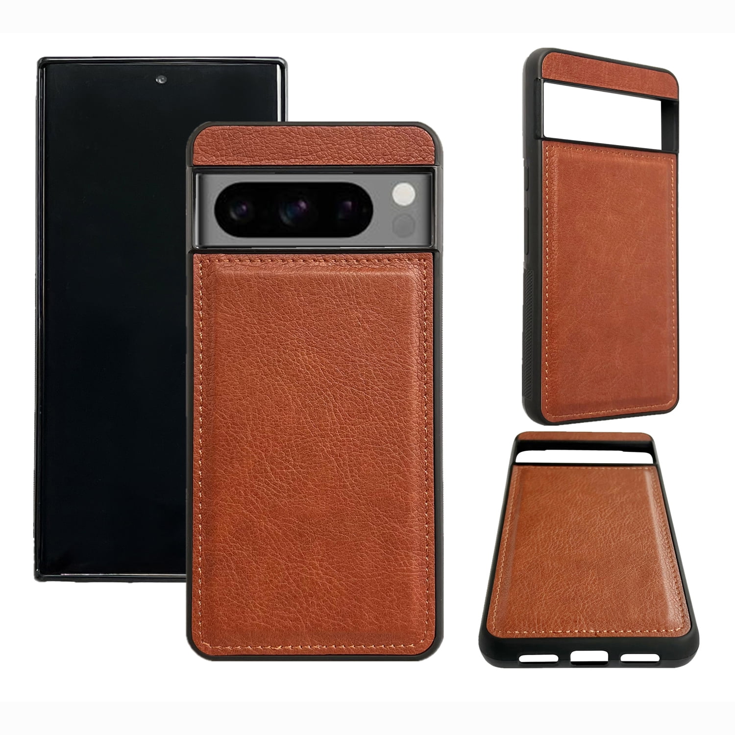 for Google Pixel 6 Pro PU Leather Case, Slim Shockproof TPU Silicone ...