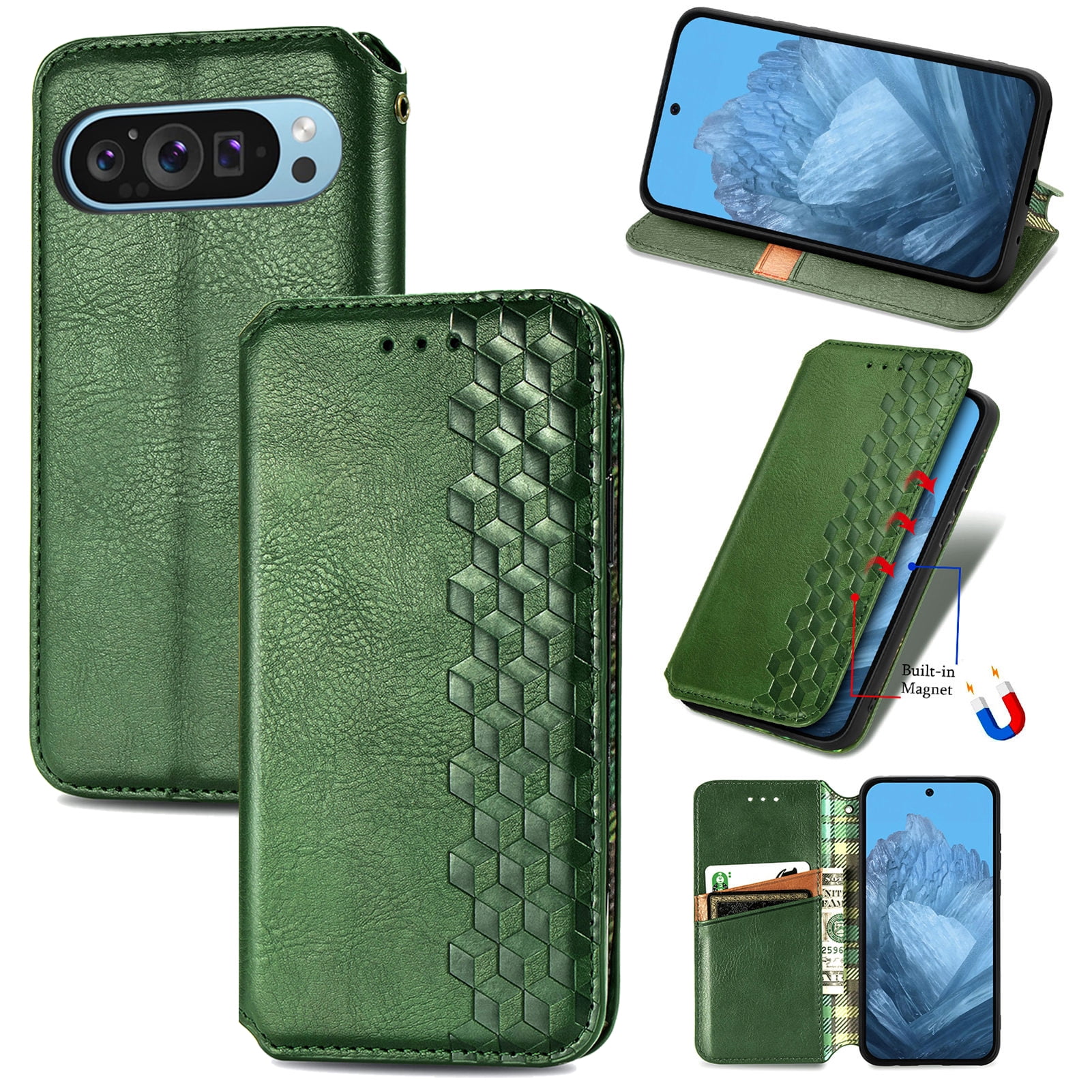 for Google Pixel 6 Pro Wallet Case, Men's Retro Premium Business PU ...