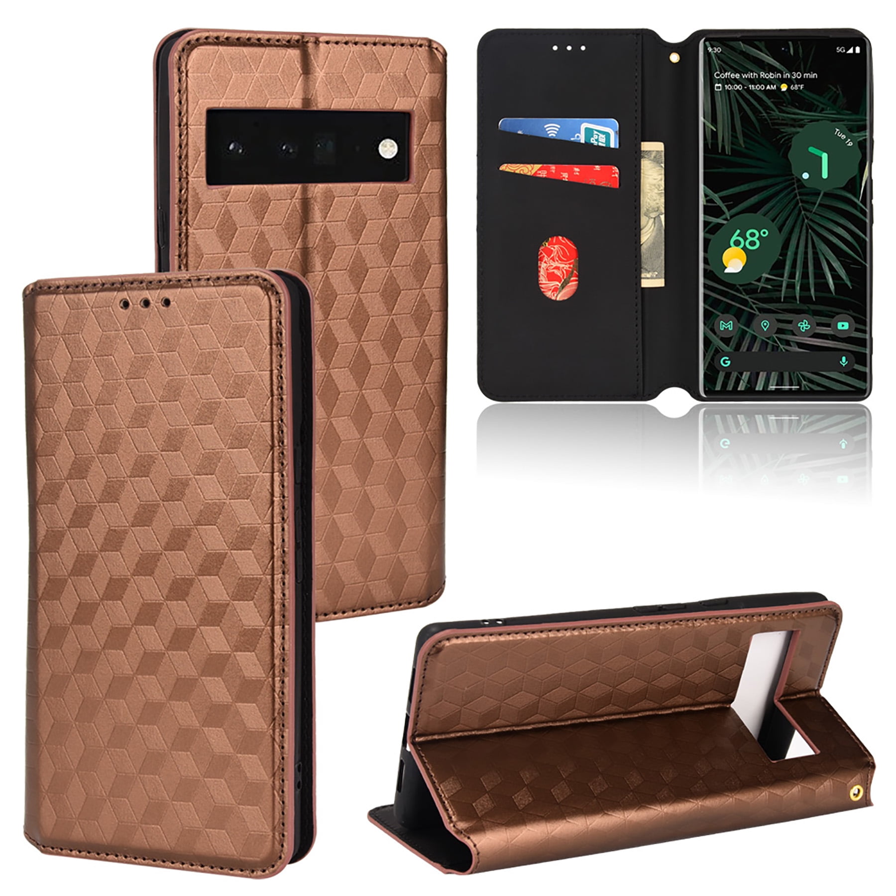 For Google Pixel 6 Pro Wallet Case with RFID Blocking ID Credit Card ...