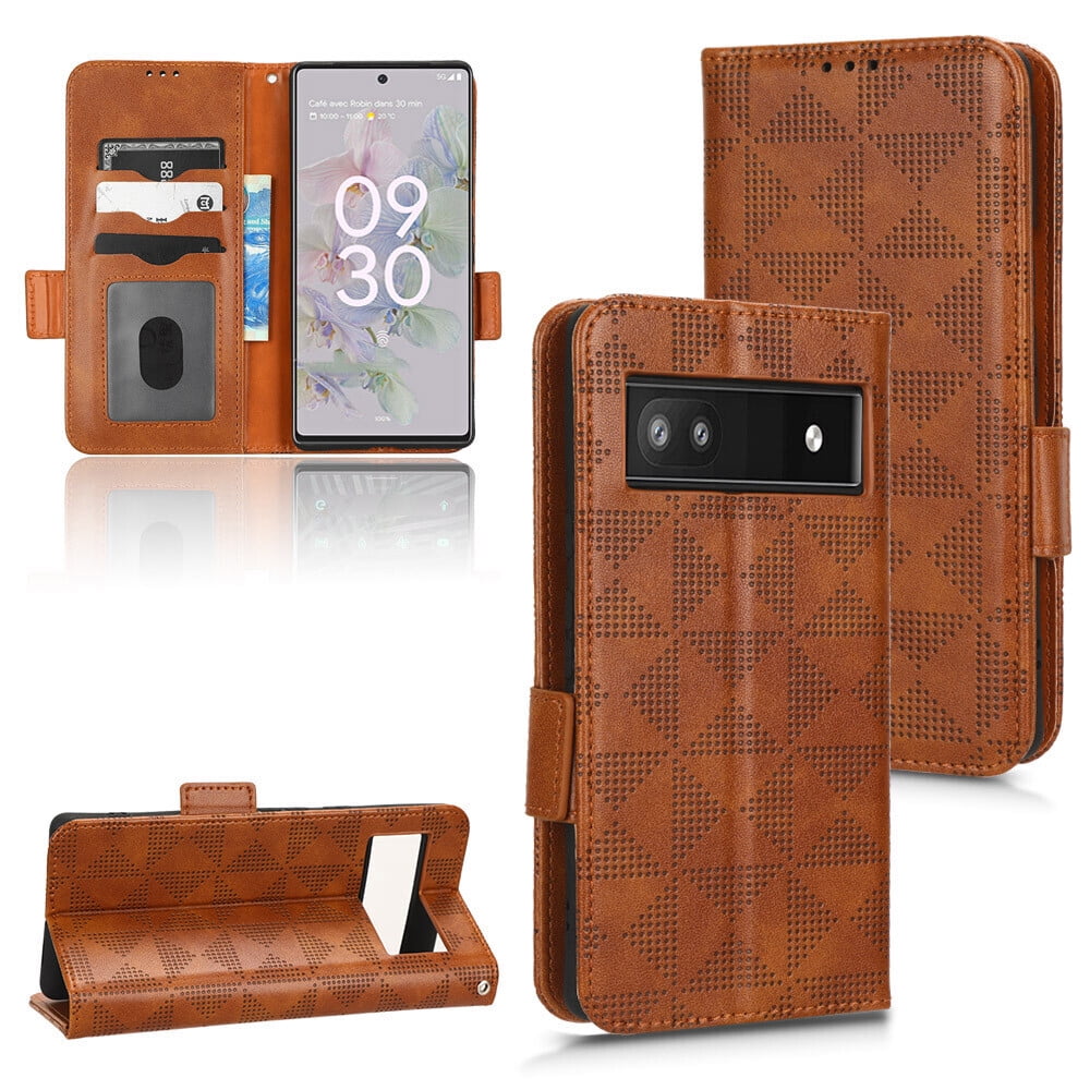 Google Pixel 6A 5G Case , Leather Wallet Cover Magnetic Full Body ...