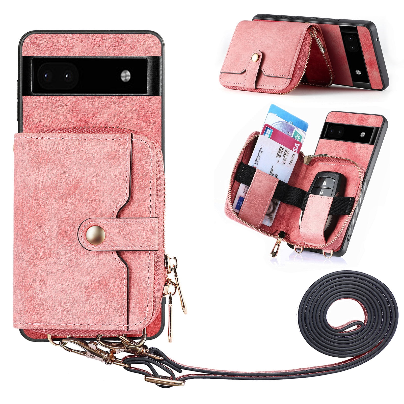 for Google Pixel 6a Wallet Case, Crossbody Phone Purse with Card Holder ...