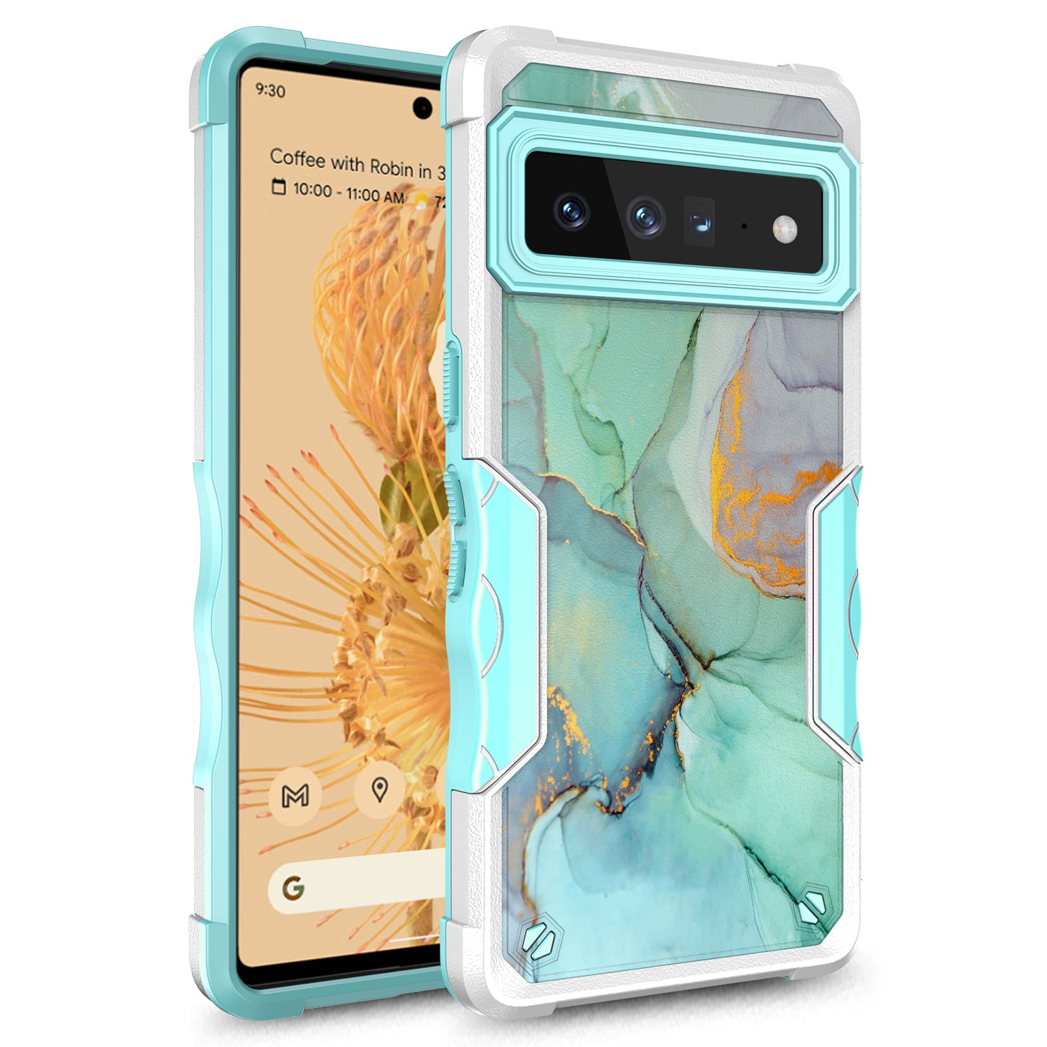 Google Pixel 7 Case, Rosebono Hybrid Dual Layer, Heavy Duty, Green ...
