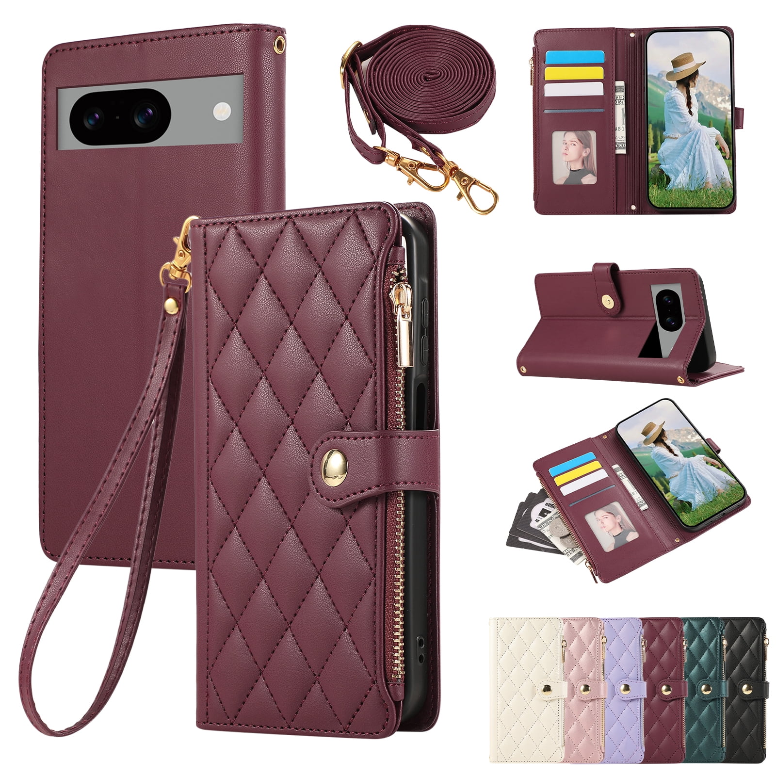 for Google Pixel 7 Pro Wallet Case with Zipper Pocket Card Holder ...