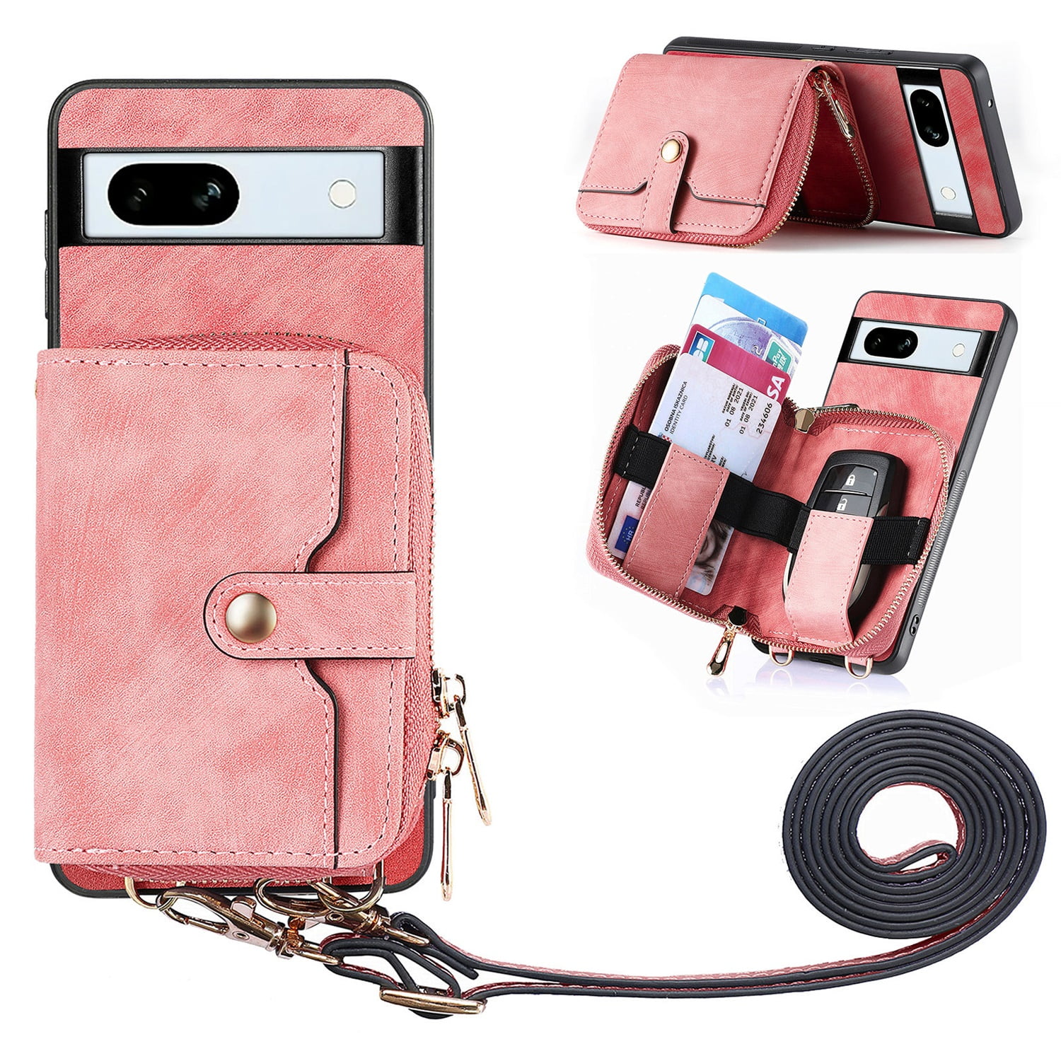 for Google Pixel 7 Wallet Case, Crossbody Phone Purse with Card Holder ...