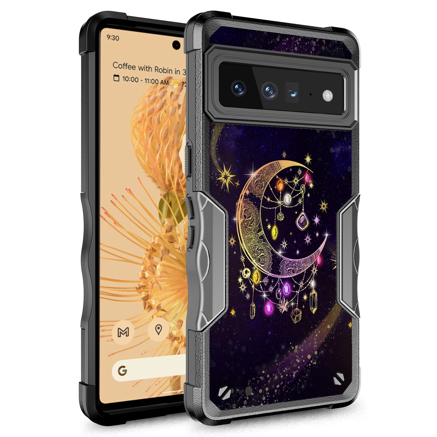 Google Pixel 7A Case, Rosebono Hybrid Dual Layer Graphic Design Pattern ...