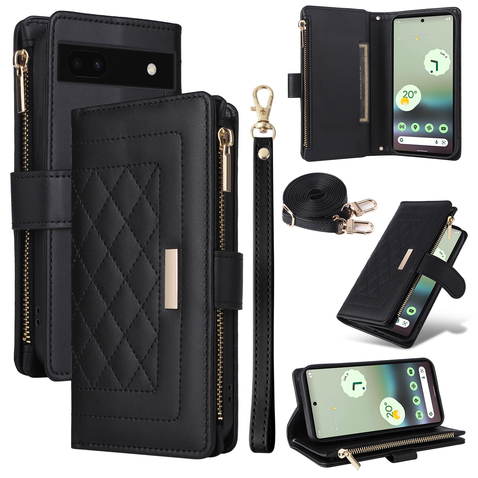 for Google Pixel 7A Wallet Case with RFID Blocking Card Holder, Kickstand Feature PU Leather ...