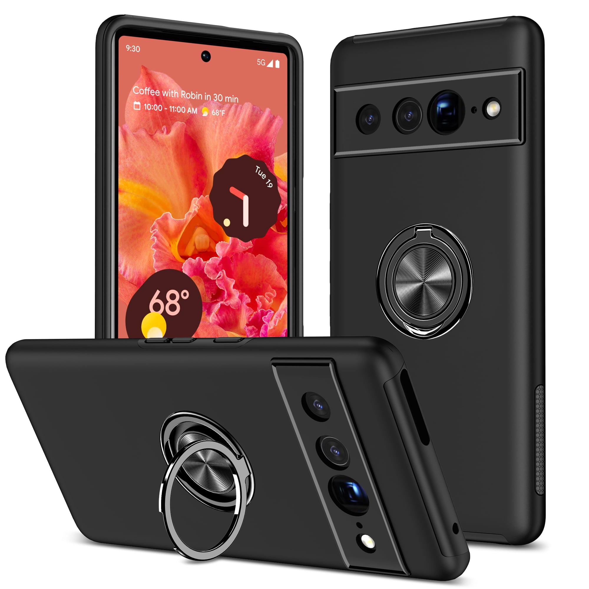 for Google Pixel 7a Case with Ring Stand, 360° Rotatable Ring Holder ...