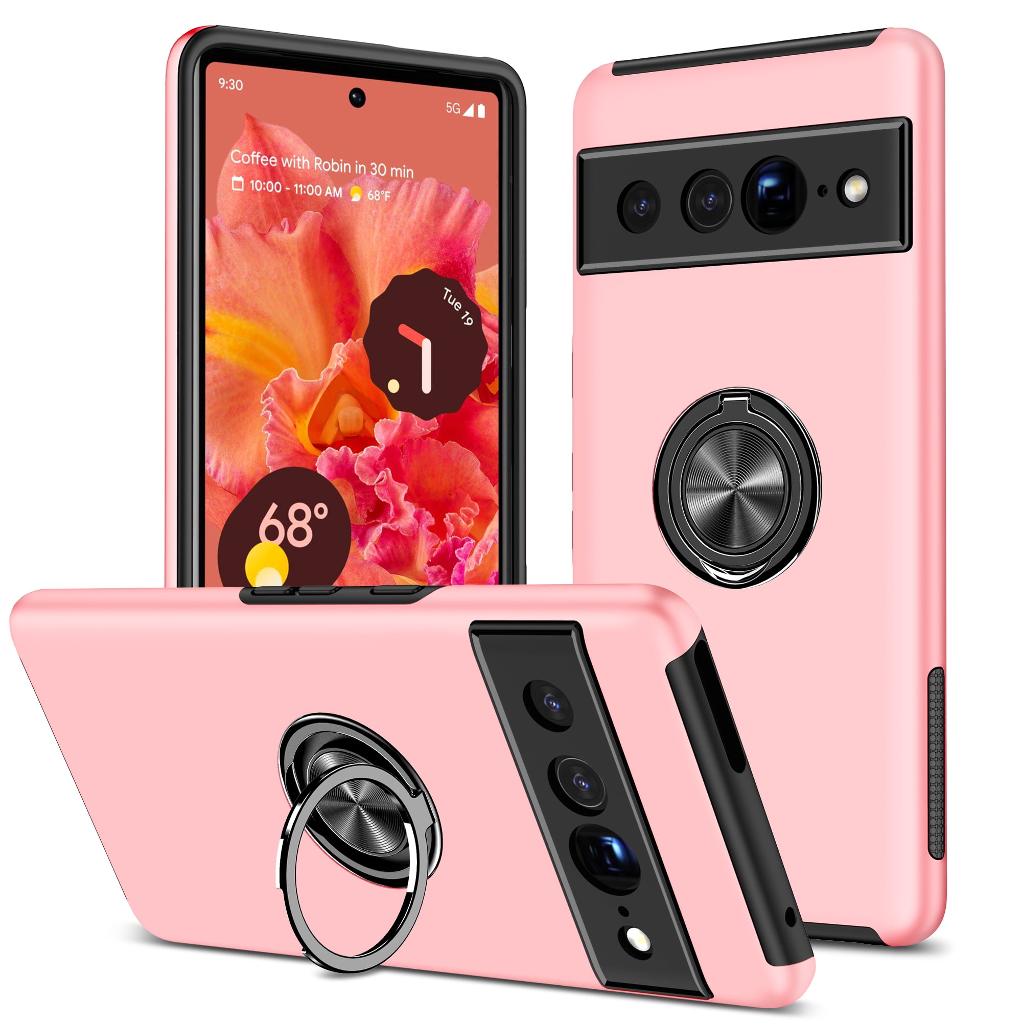 for Google Pixel 7a Case with Ring Stand, 360° Rotatable Ring Holder ...