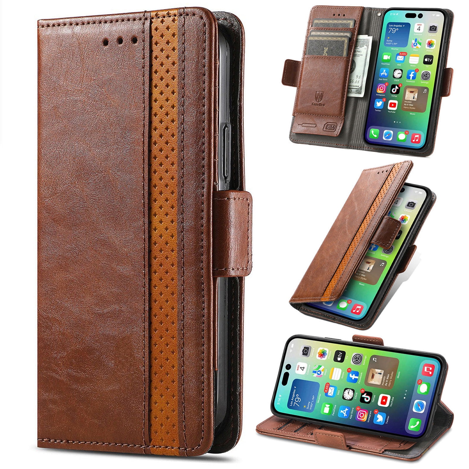 for Google Pixel 7a Leather Phone Case Wallet Folio Flip Cover Casual ...