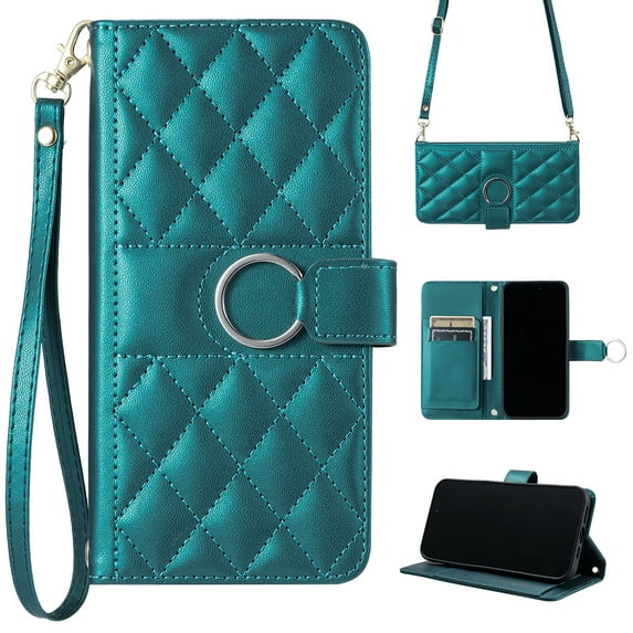 for Google Pixel 7a PU Leather TPU Wallet Flip Case with Shoulder ...