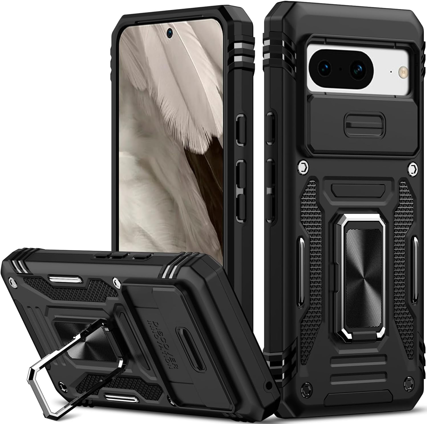 for Google Pixel 8 Case with Slide Camera Cover Drop Tested Military ...
