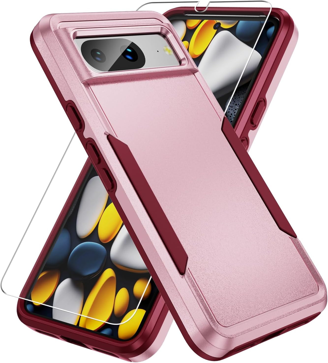 for Google Pixel 8 Phone Case,Pixel 8 Case with Screen Protector ...