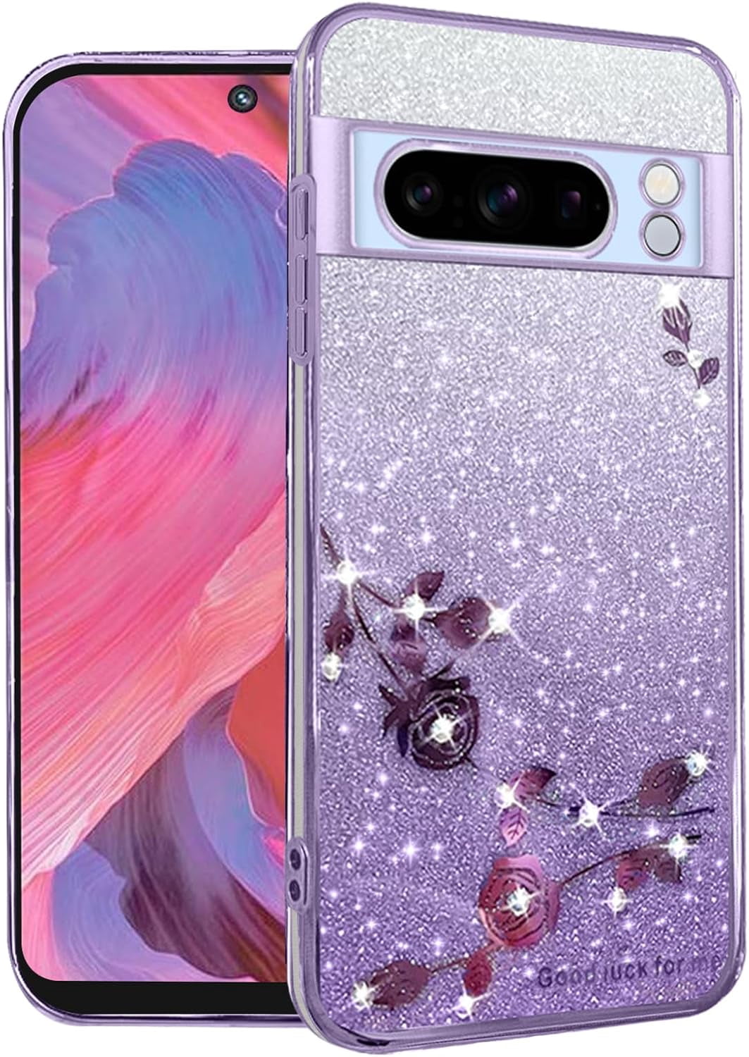 for Google Pixel 8 Pro Case Clear Glitter Sparkle Aesthetic Google ...
