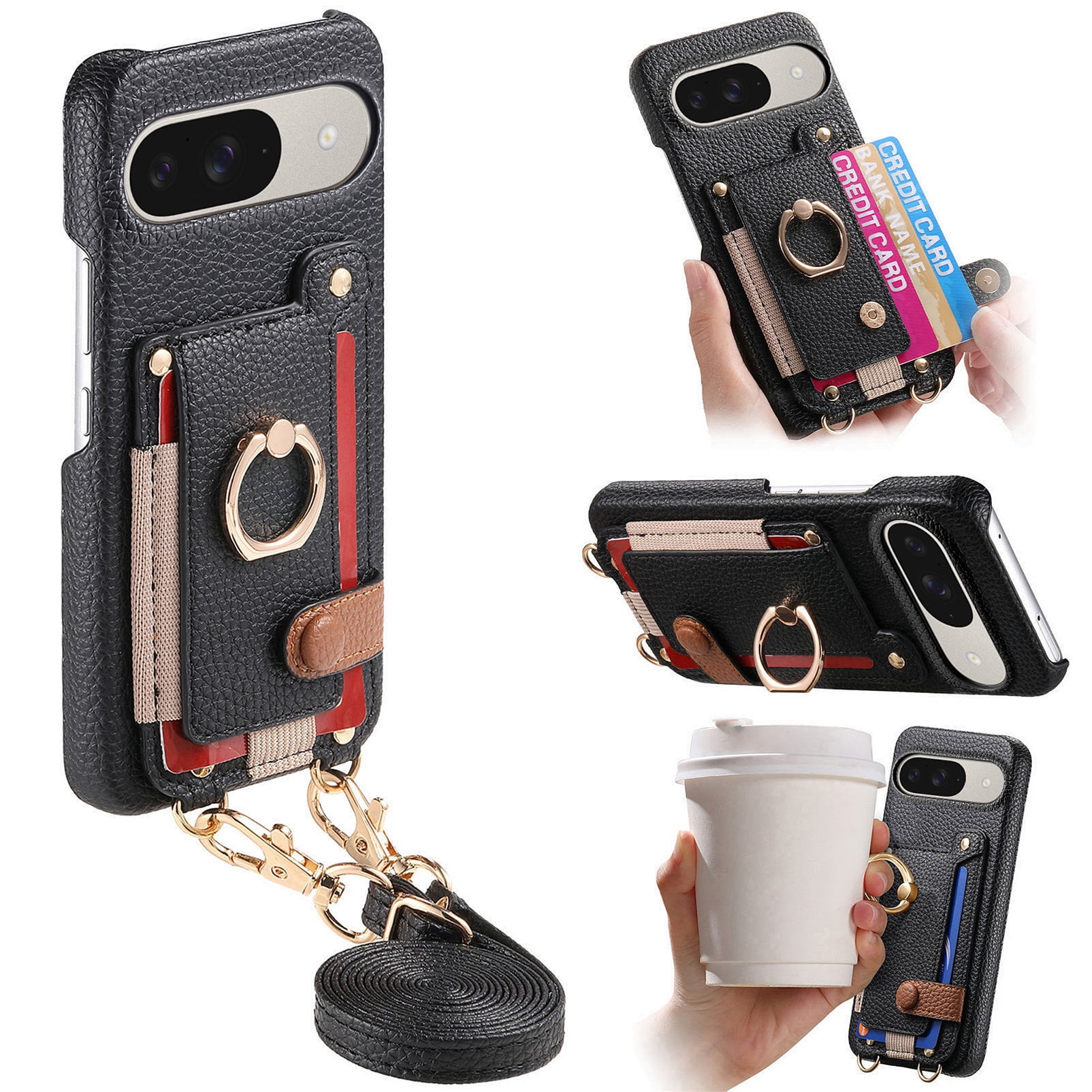 for Google Pixel 8 Pro Wallet Case with Elastic Card Holder & 360 ...