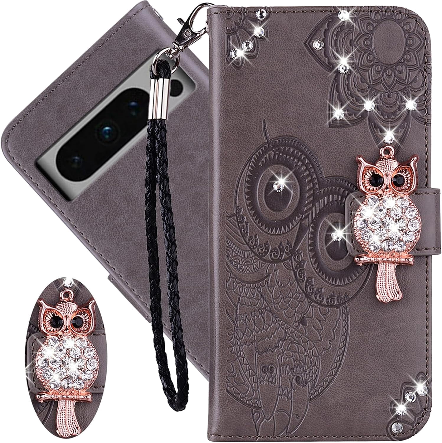 for Google Pixel 8 Pro Wallet Case for Women, Glitter Bling Diamond PU ...