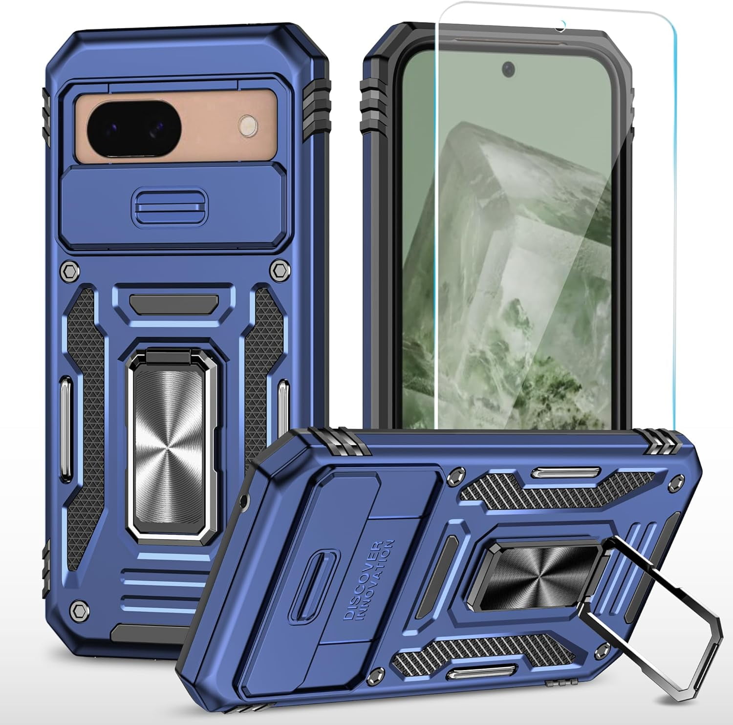 for Google Pixel 8A Case with HD Screen Protector & Slide Camera Cover ...