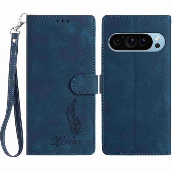For Google Pixel 8A Phone Case,Feather Embossed PU Leather Flip Folding ...