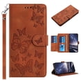 for Google Pixel 8a Butterflies Embossed Wallet Case with Wrist Strap ...
