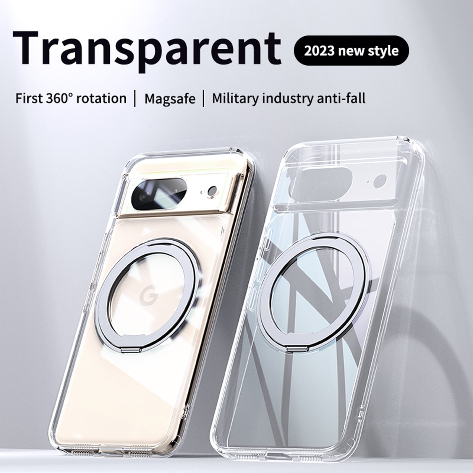 for Google Pixel 8a Case, with 360° Rotatable Magnetic Ring Kickstand ...